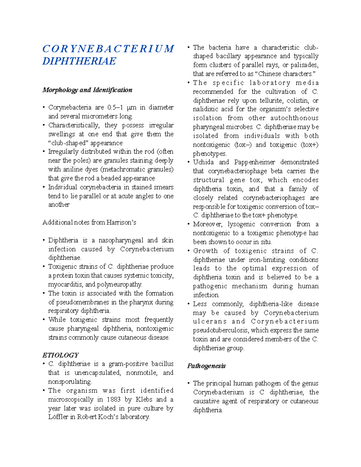 Corynebacterium Diptheriae - C O R Y N E B A C T E R I U M DIPHTHERIAE ...