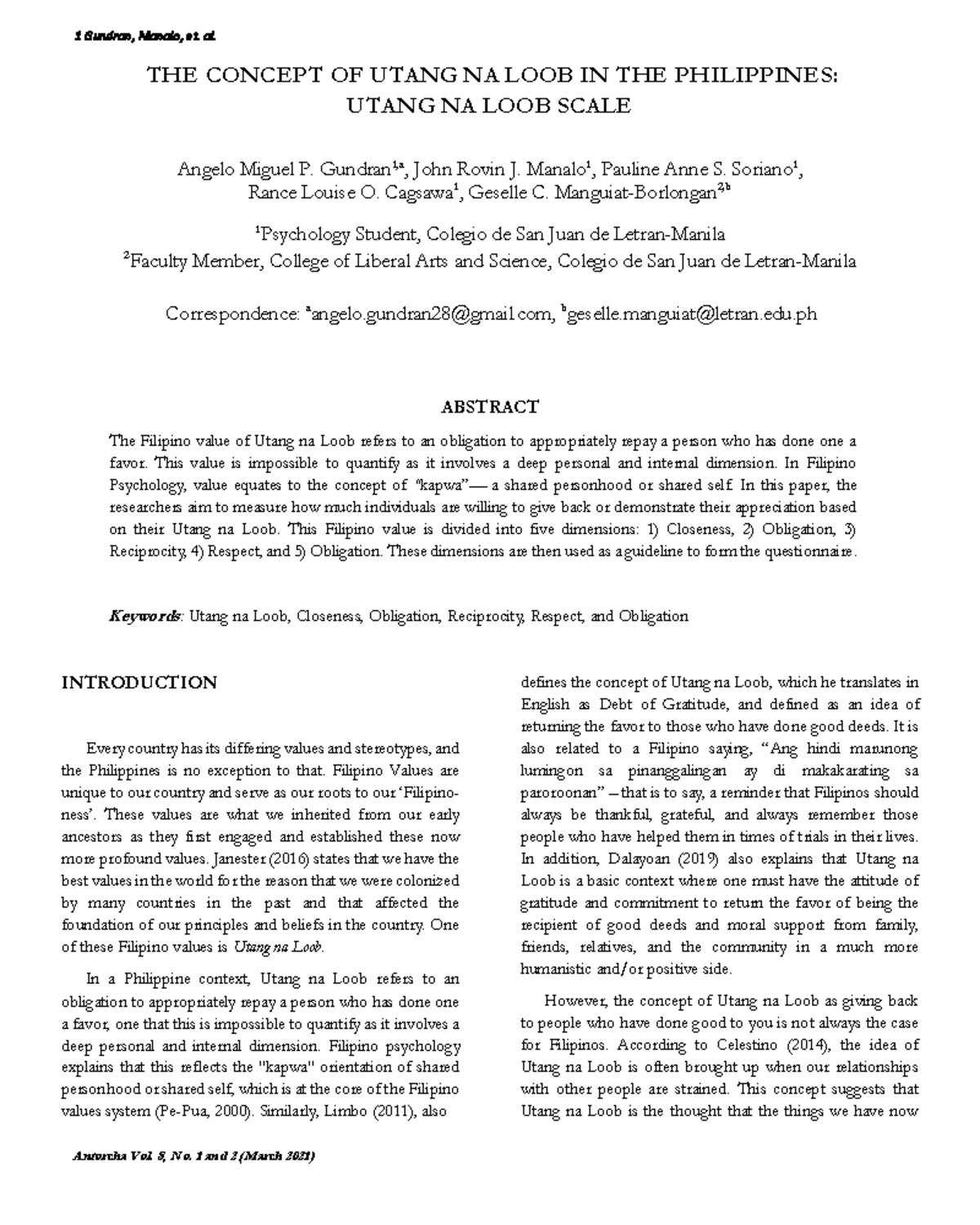 Theconceptofutangnaloobinthephilippines Utangnaloobscale - THE CONCEPT ...