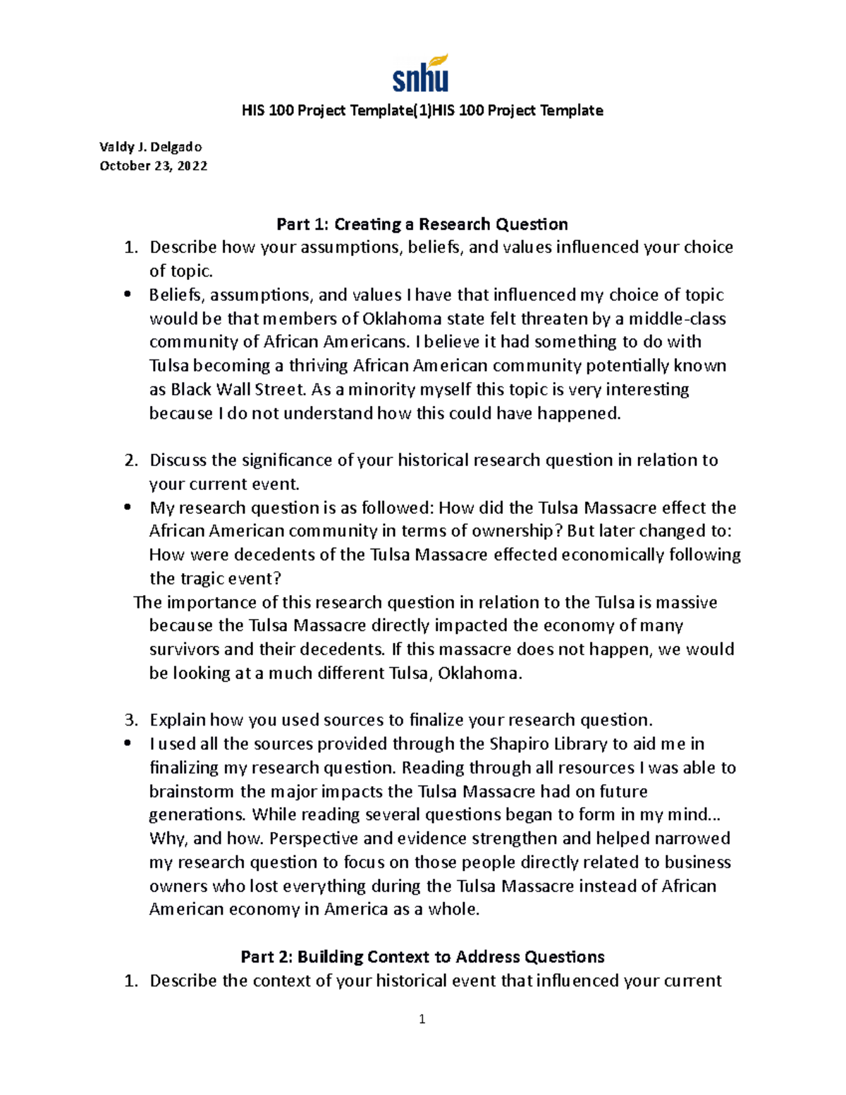 HIS 100 Project - HIS 100 Project Template(1)HIS 100 Project Template ...