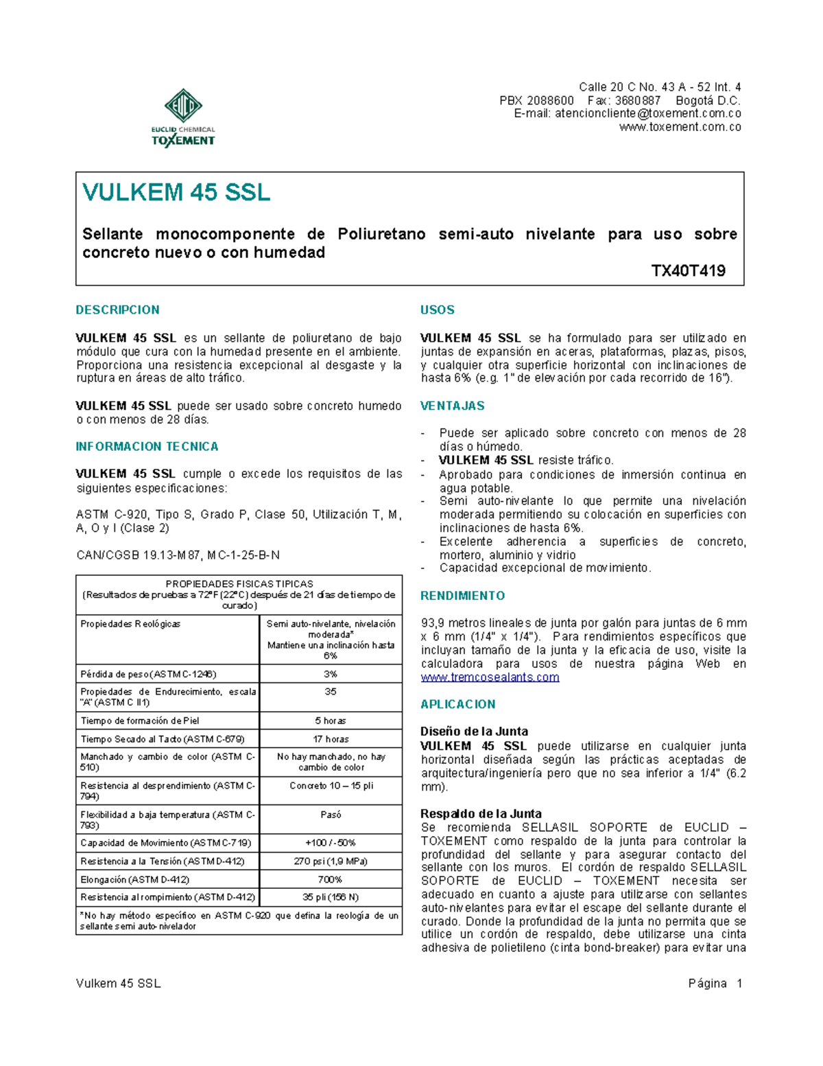 Vulkem-45-SSL - este material se utiliza para sello de juntas - Calle ...