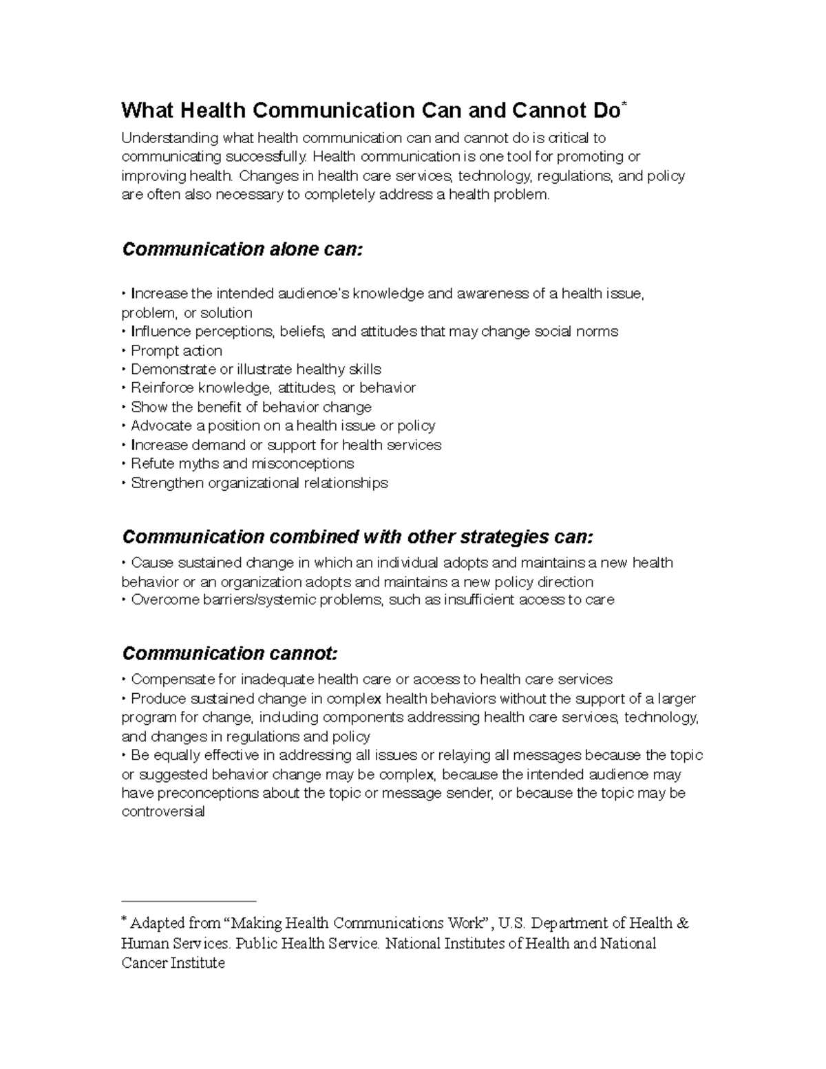 1 - What Health Communication Can and Cannot Do - What Health ...