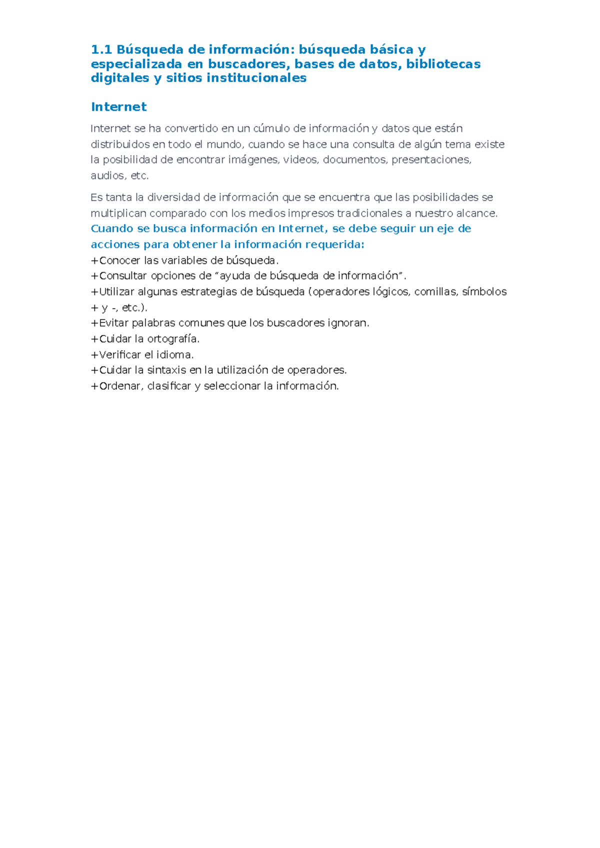 Internet - asdsada - 1 Búsqueda de información: búsqueda básica y ...