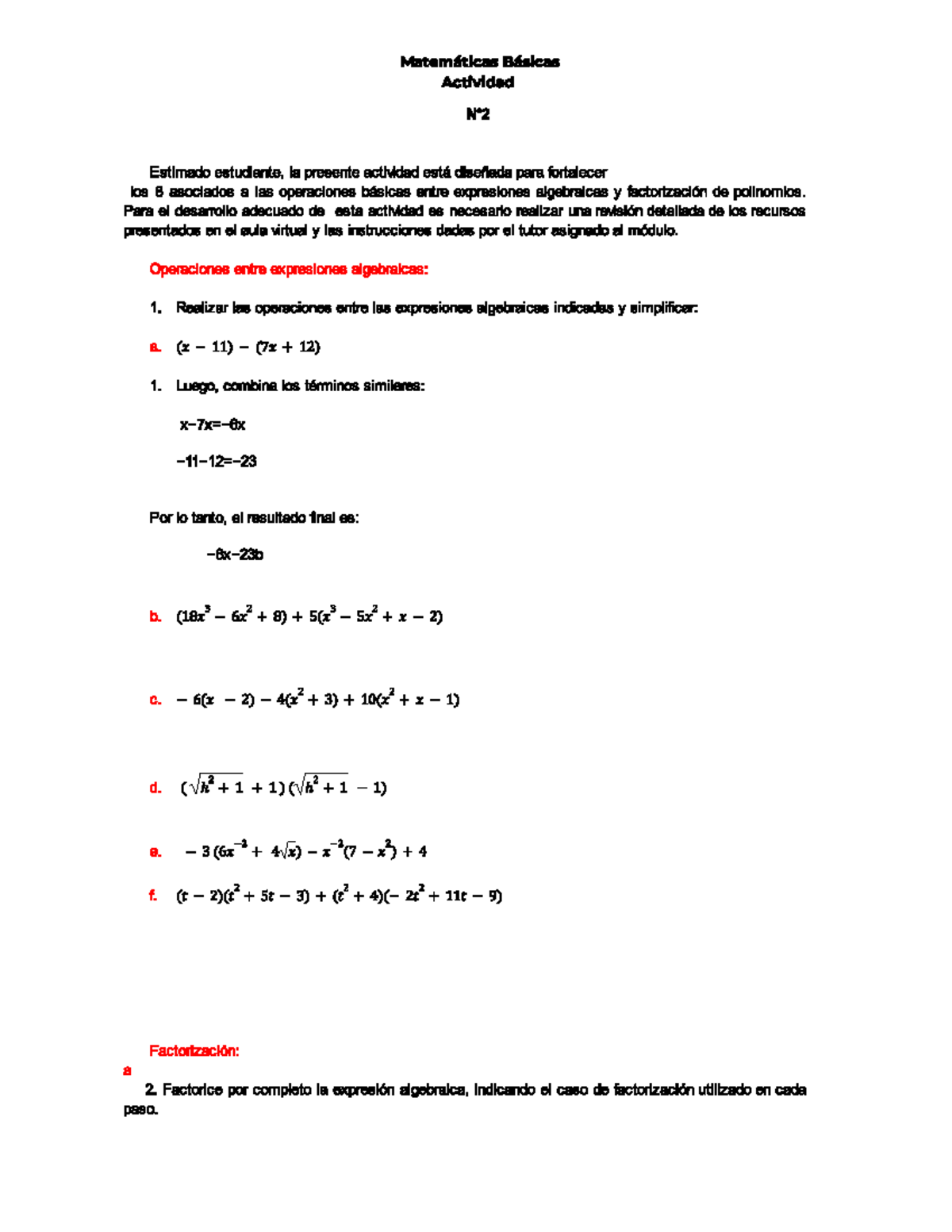 Actividad 2 matematicas basicas - Studocu
