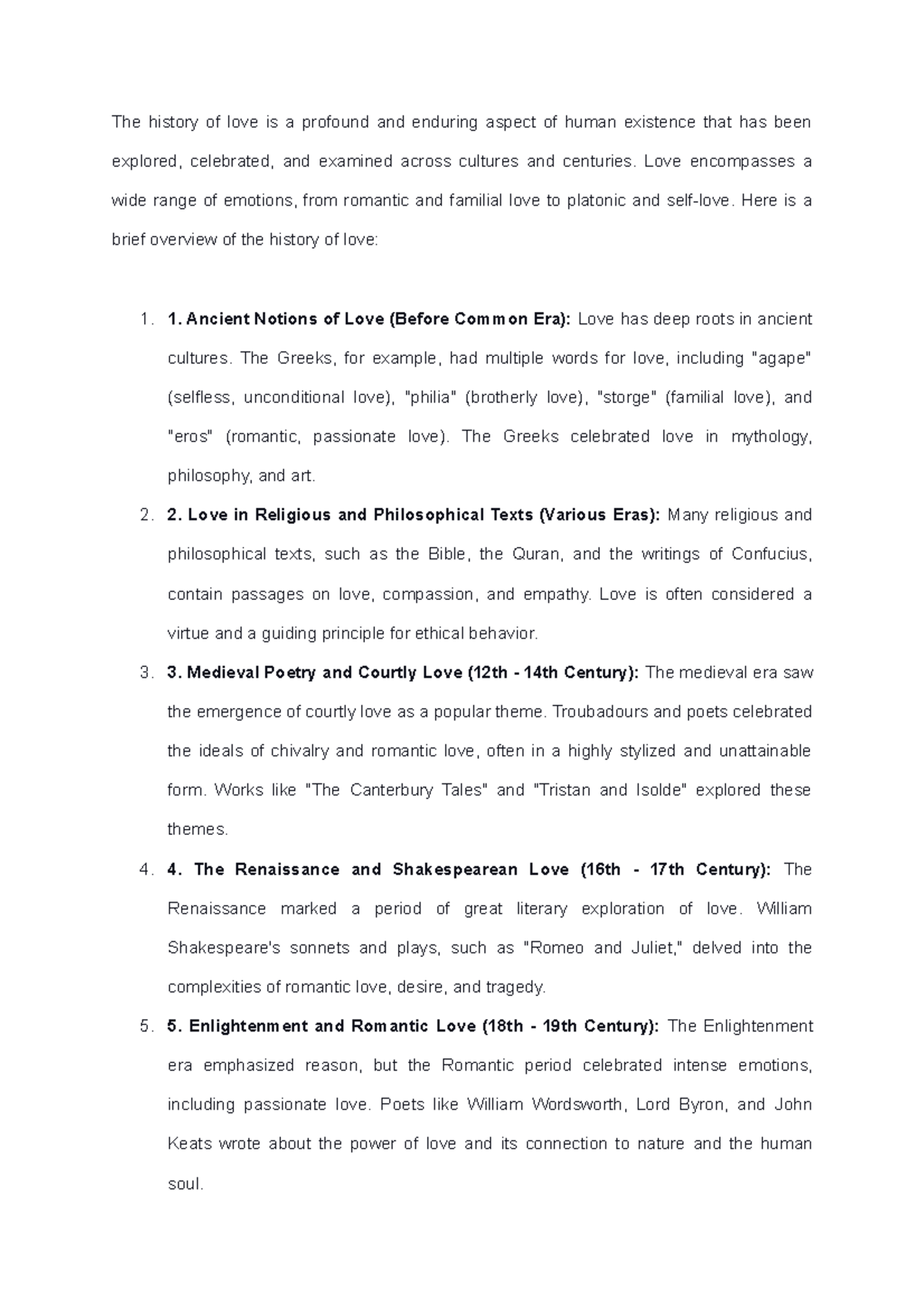 History - The history of love is a profound and enduring aspect of ...