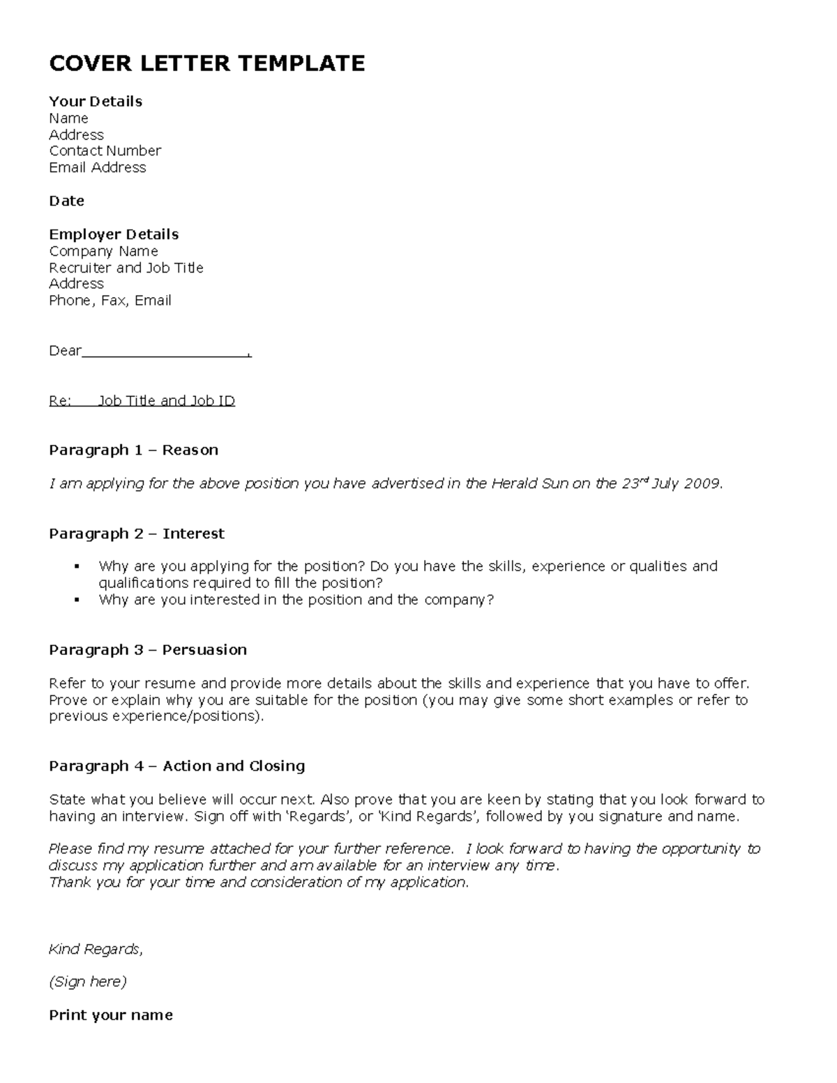 Official Cover Letter Template Example COVER LETTER TEMPLATE Your official-cover-letter-template-example-cover-letter-template-your