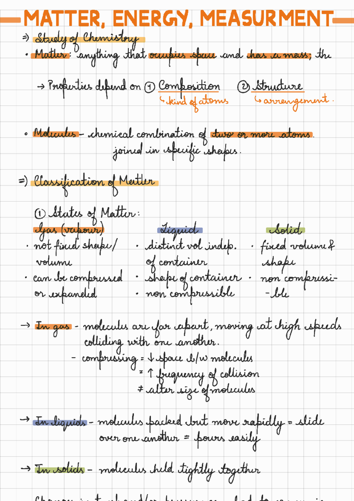 Chapter 1 Matter, Energy and Measurement 240529 184643 - MATTER, ENERGY, MEASURMENT Study of ...