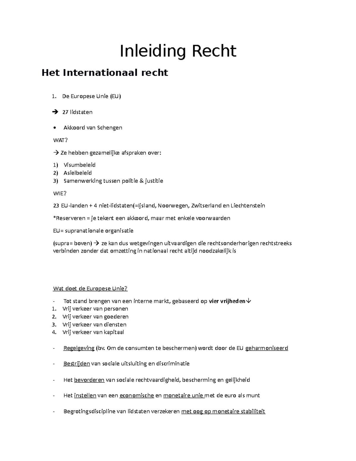 Het Internationaal recht - Inleiding Recht Het Internationaal recht De ...
