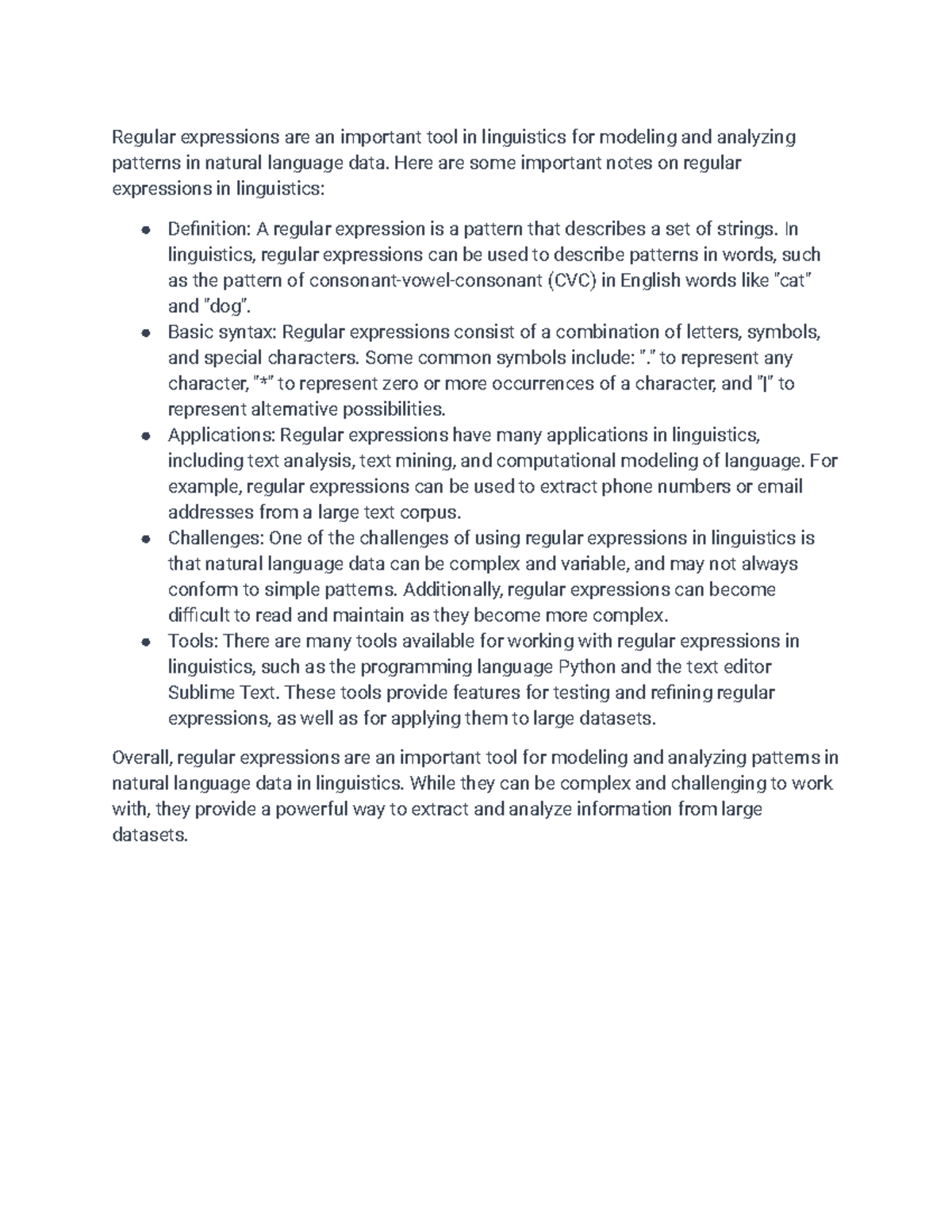 Regular Expressions - Here are some important notes on regular ... Regular Expressions - Here are some important notes on regular ...
