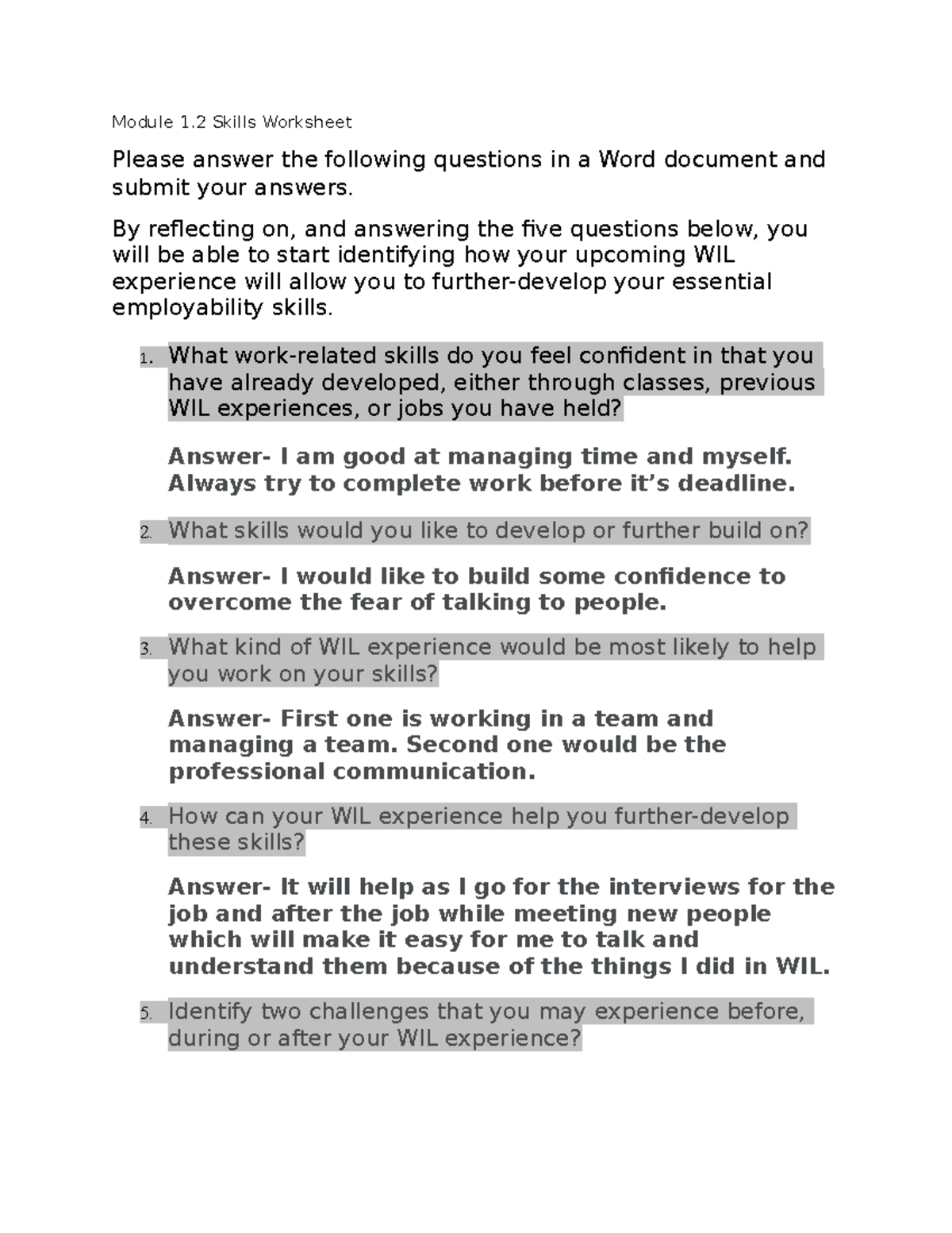 Module 1.2 Skills Worksheet - Module 1 Skills Worksheet Please answer ...