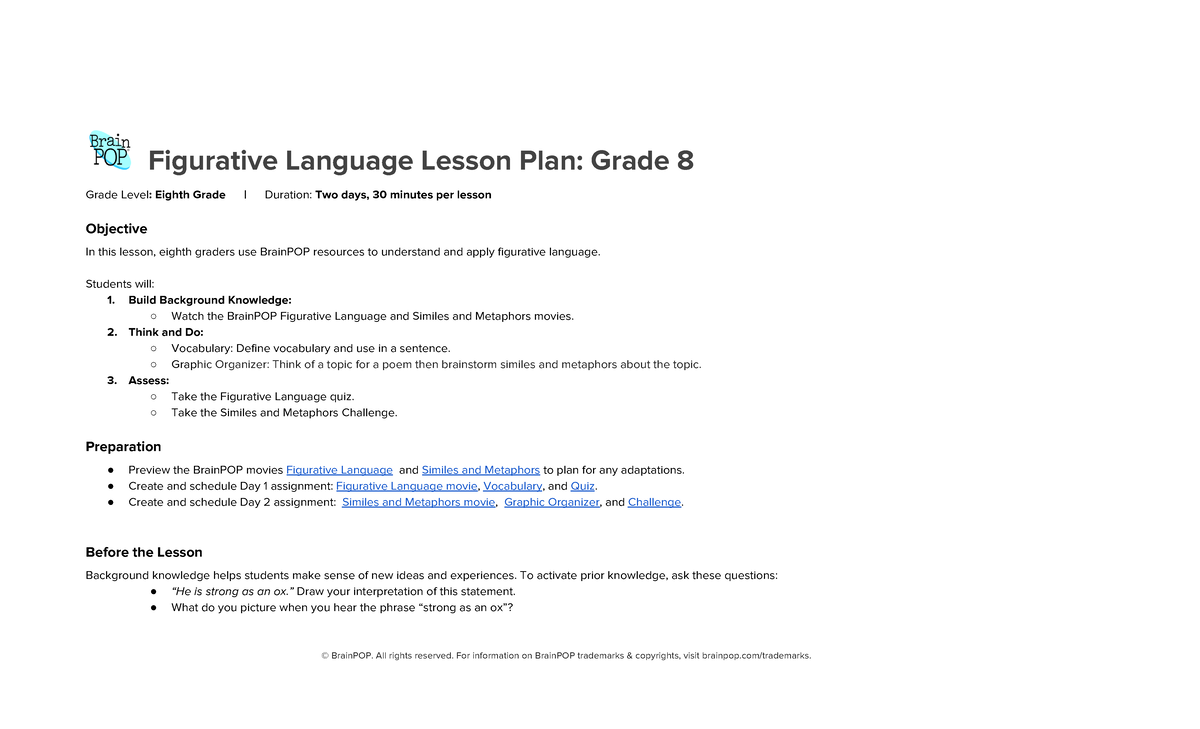 Grade-8-Lesson-Plan -Figurative-Language - Figurative Language Lesson ...
