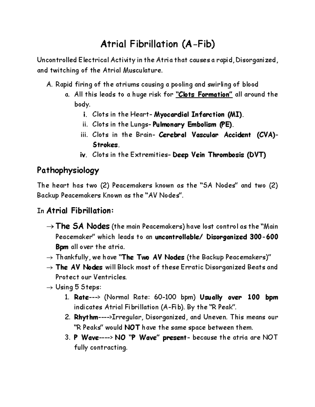 Atrial Fibrillation exam 2 medsurg - Atrial Fibrillation (A-Fib ...