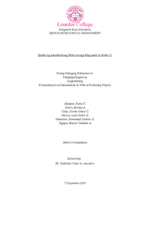 WORK Immersion FACT Sheets - HUMSS 309 WORK IMMERSION FACT SHEETS Work ...