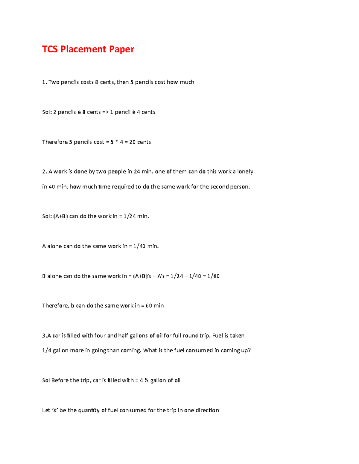 (www.entrance-exam.net)-TCS Placement Sample Paper 4 - TCS Placement ...