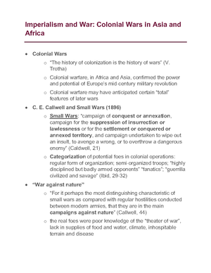 High Imperialism - Lecture notes 4 - High Imperialism: The Struggle for ...