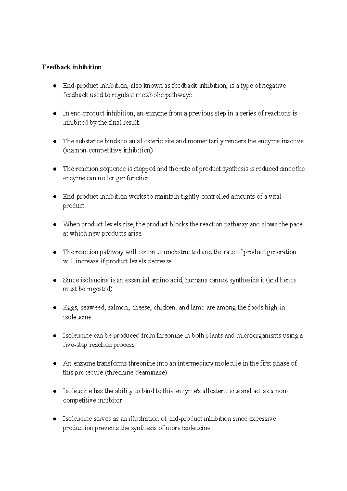 Feedback inhibition - In end-product inhibition, an enzyme from a ...