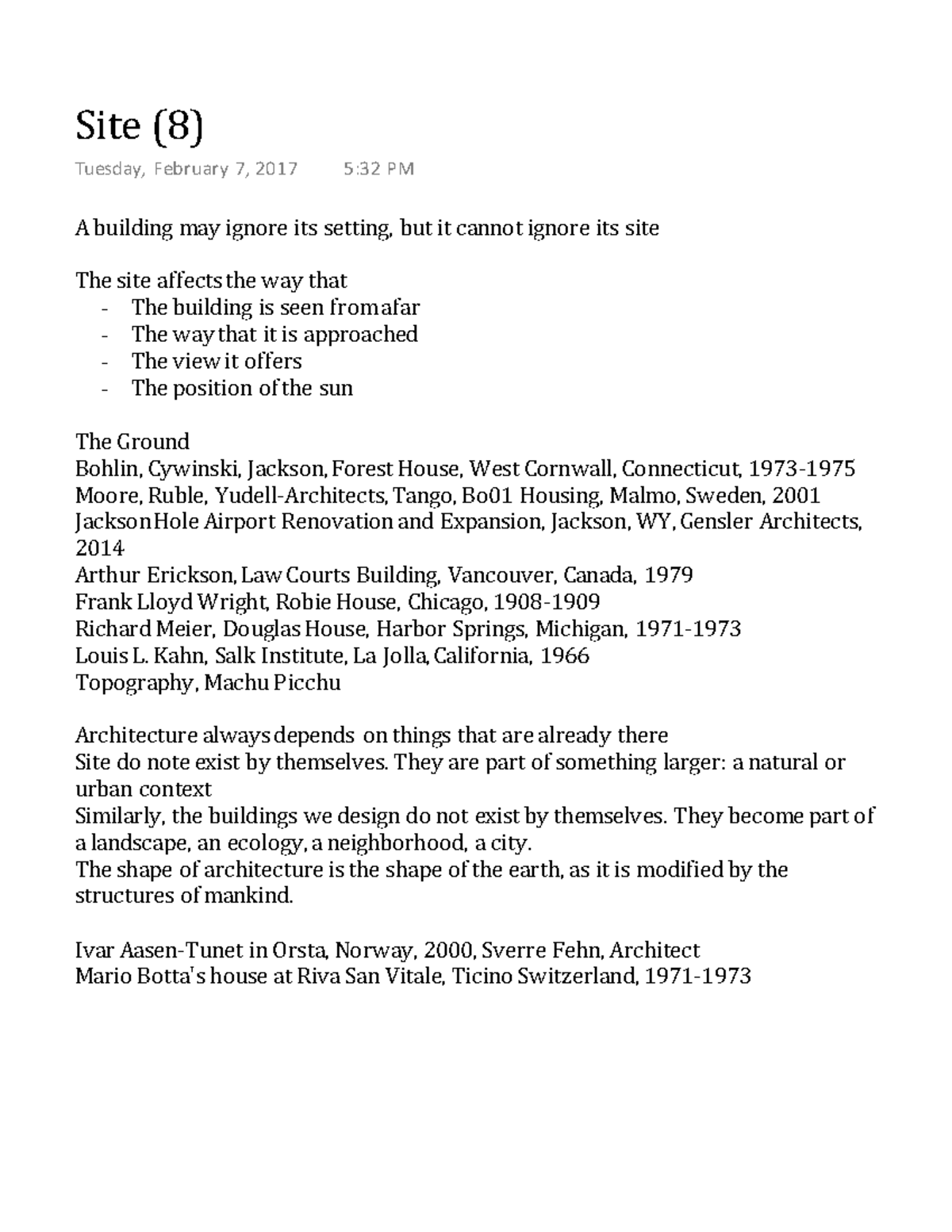 Site - schwartz - A building may ignore its setting, but it cannot ...