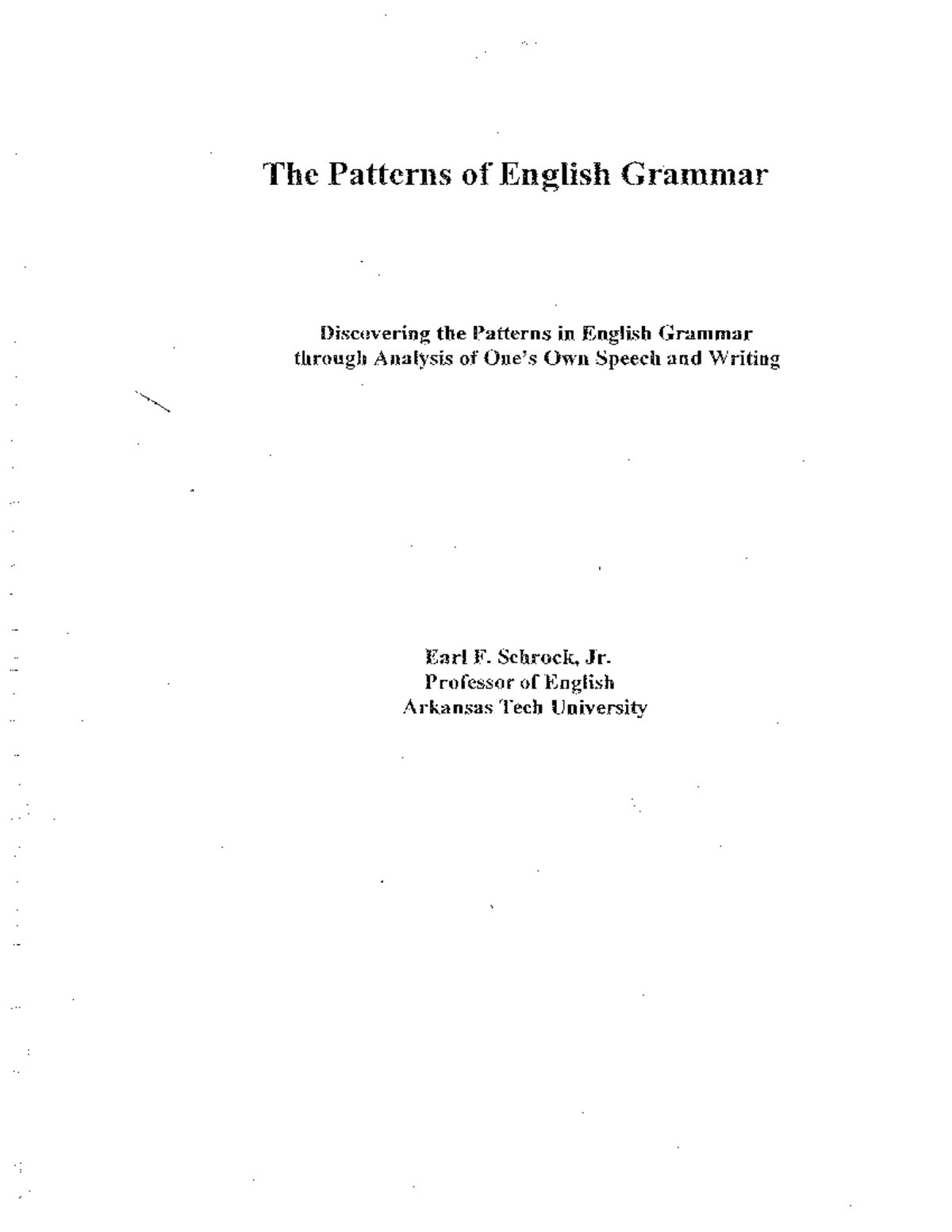 Patterns of English Grammar - English Studies - Studocu