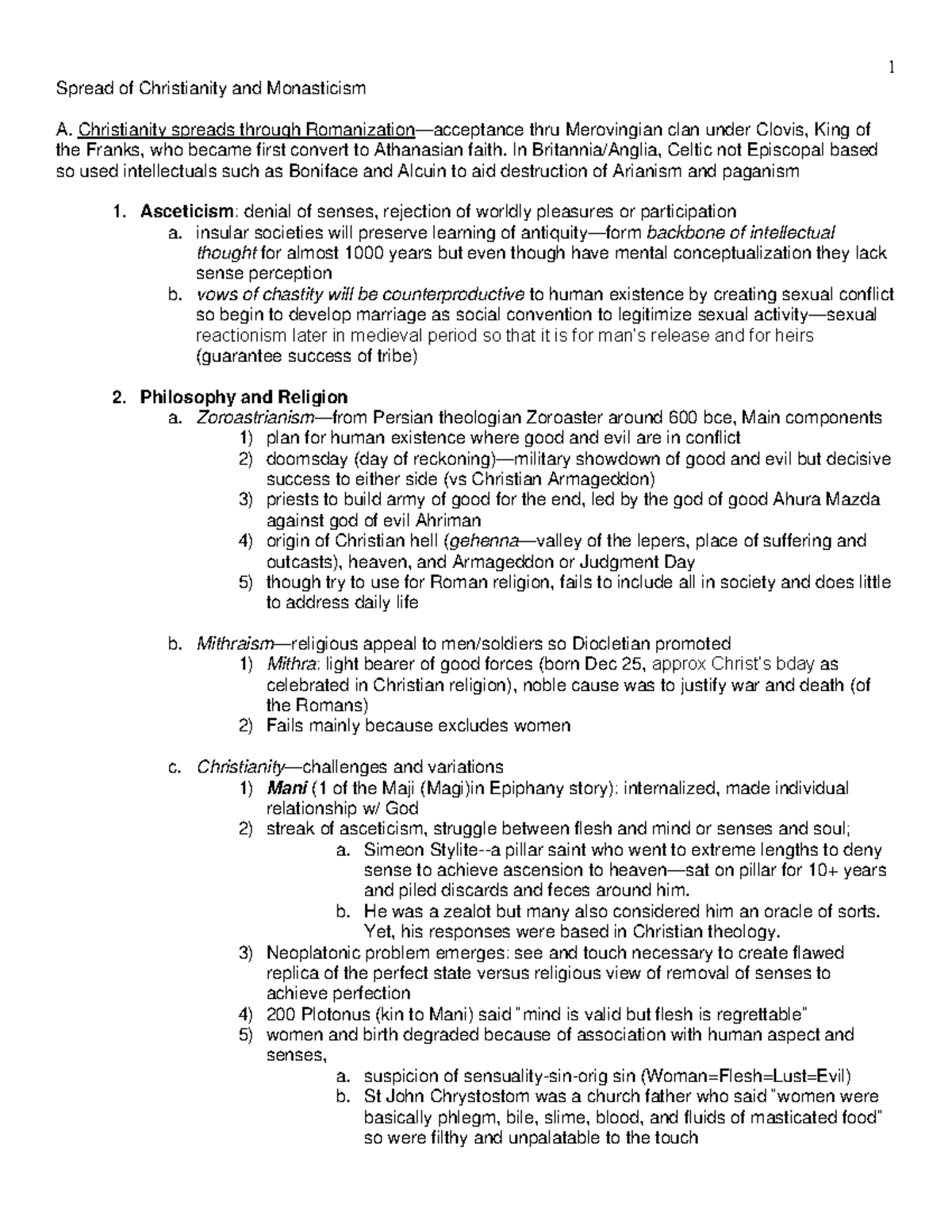 Spread of Christianity and Monasticism Ch9 - Christianity spreads ...