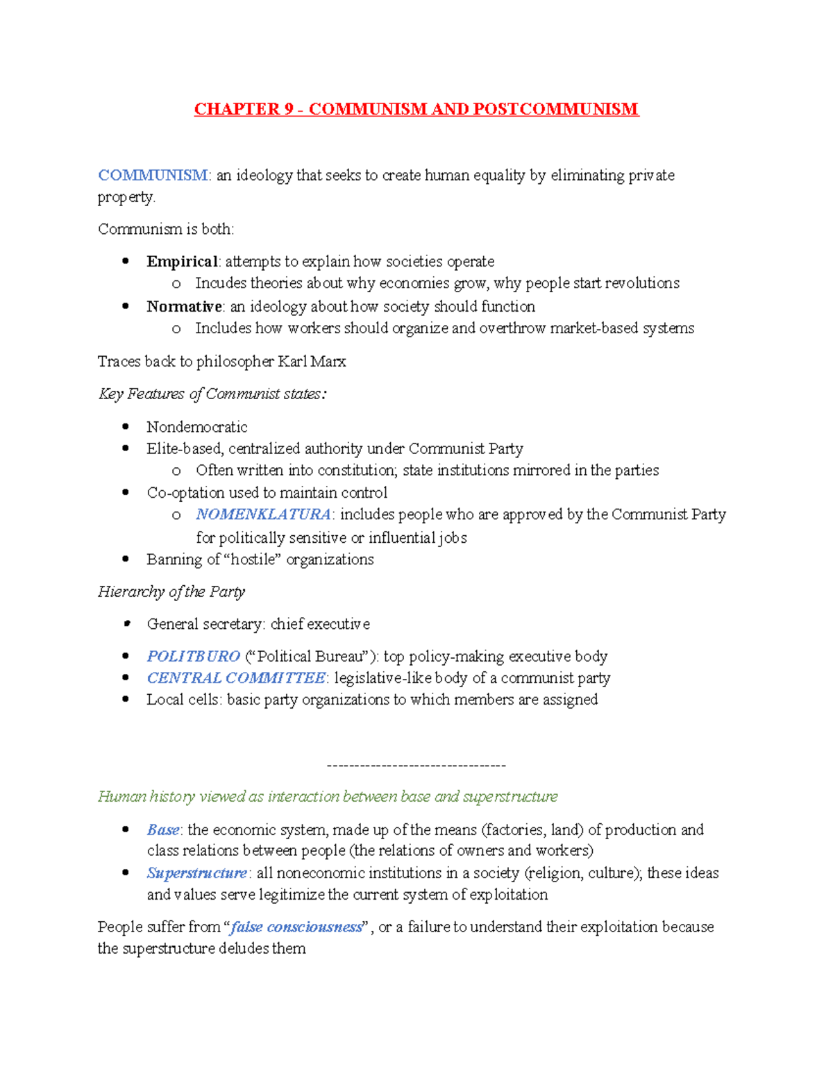 Chapter 9 - Communism AND Postcommunism - CHAPTER 9 - COMMUNISM AND ...