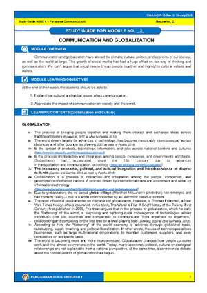Module 8 Communication FOR Academic Purposes - Purposive Communication - PangSU - Studocu