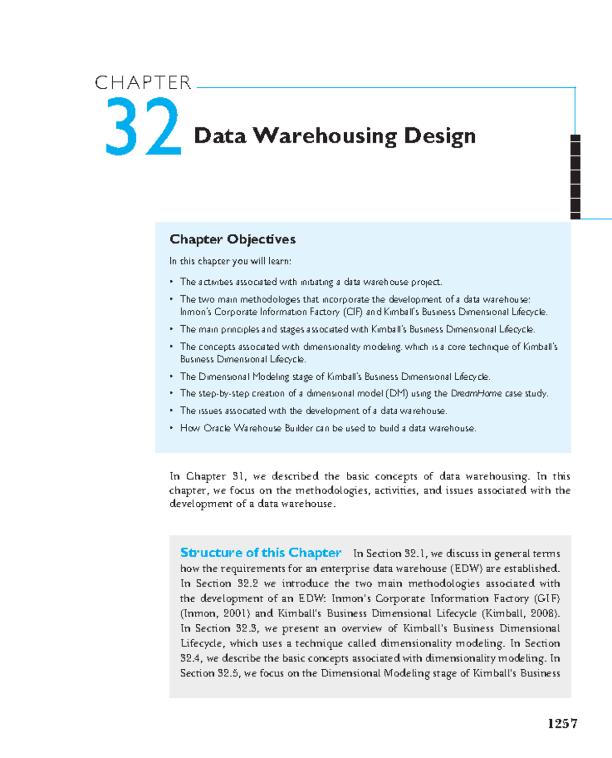 Chapter 32 Data Warehousing Design - CHAPTER 32 Data Warehousing Design ...