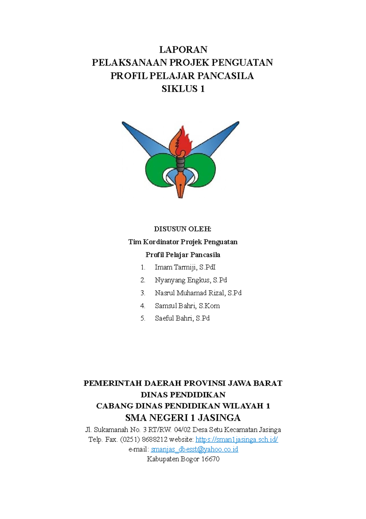 Contoh Laporan Program Projek Penguatan Profil Pelajar Pancasila ...