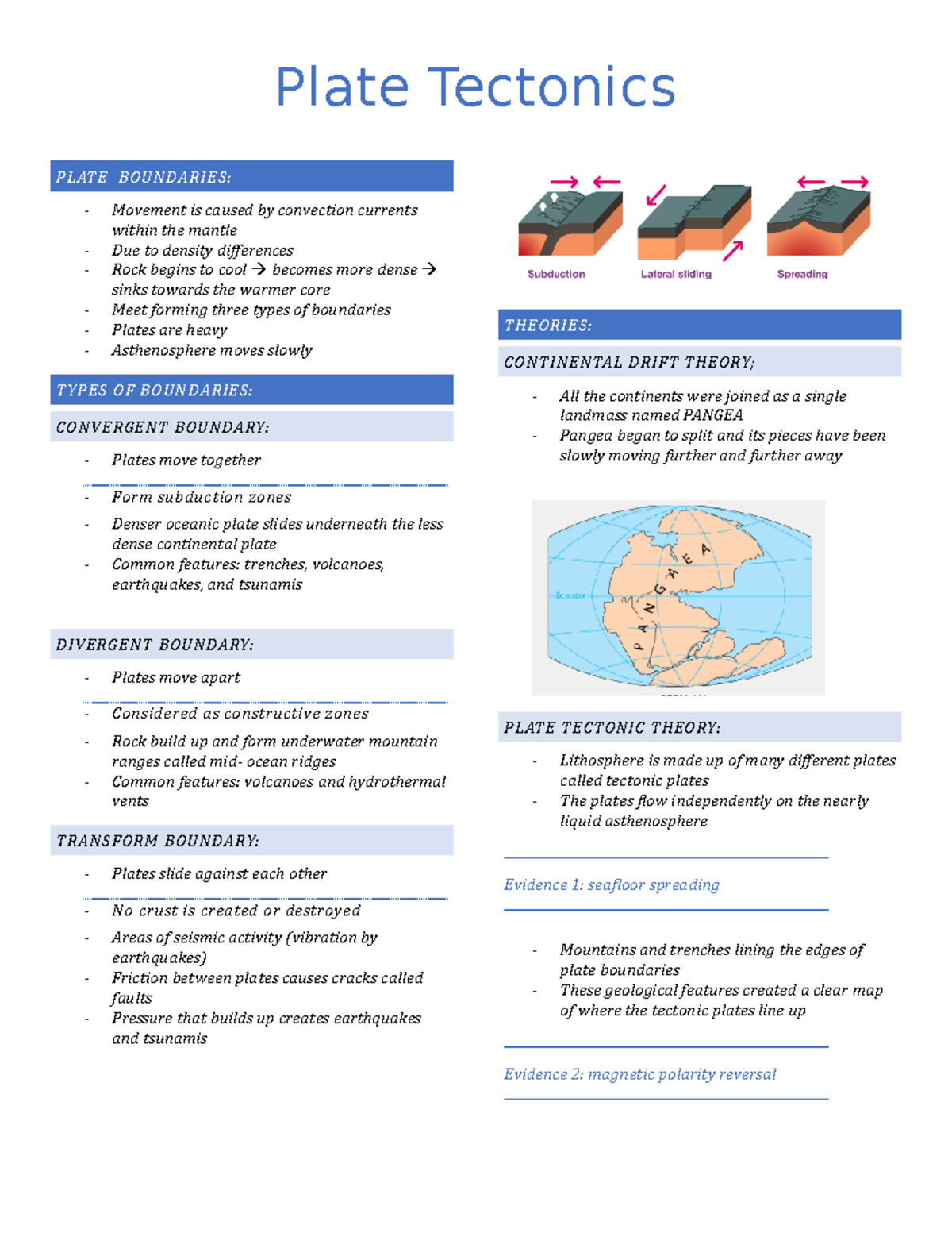 Plate Tectonics - Plate Tectonics PLATE BOUNDARIES: Movement is caused ...