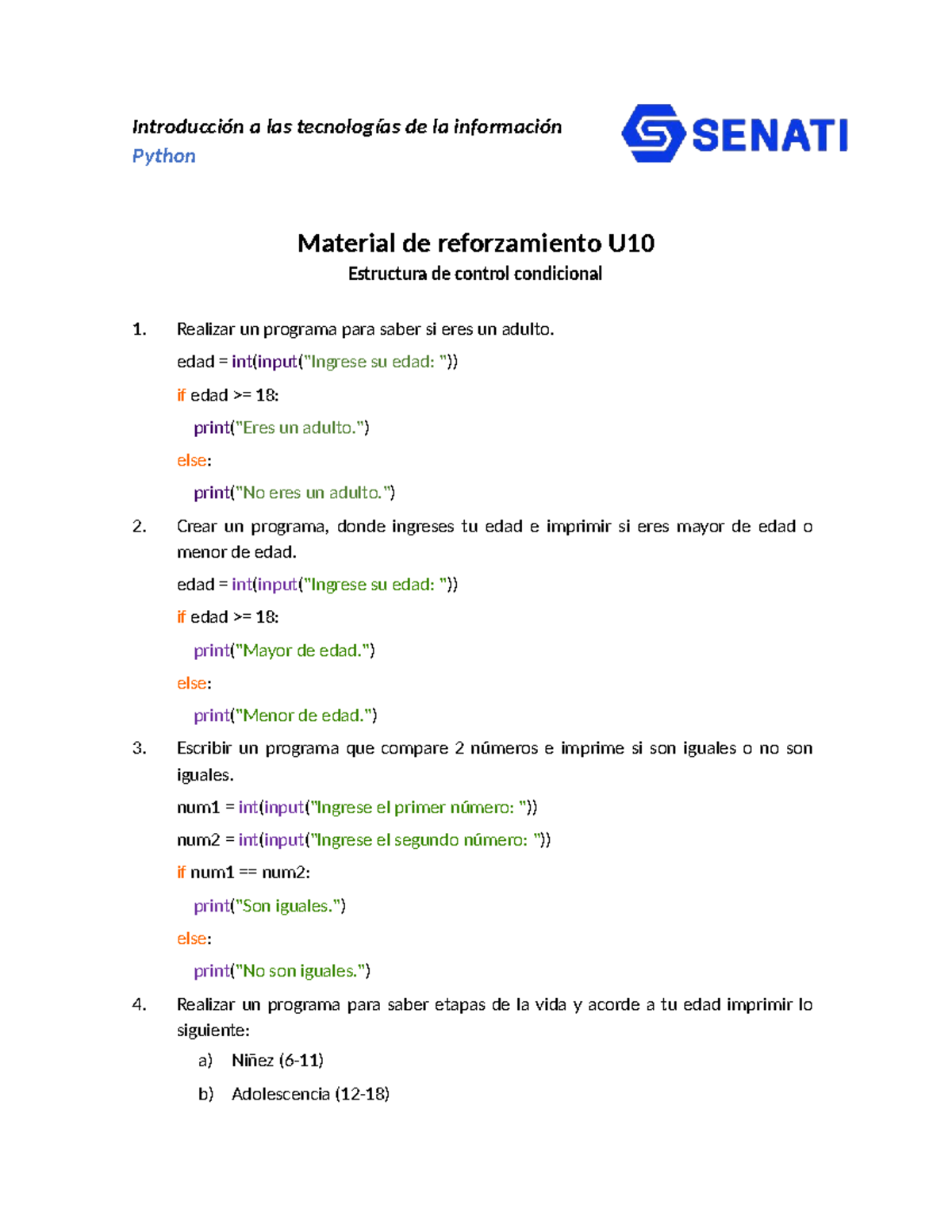 Material de reforzamiento U10 Python - Introducción a las tecnologías de la información Python ...