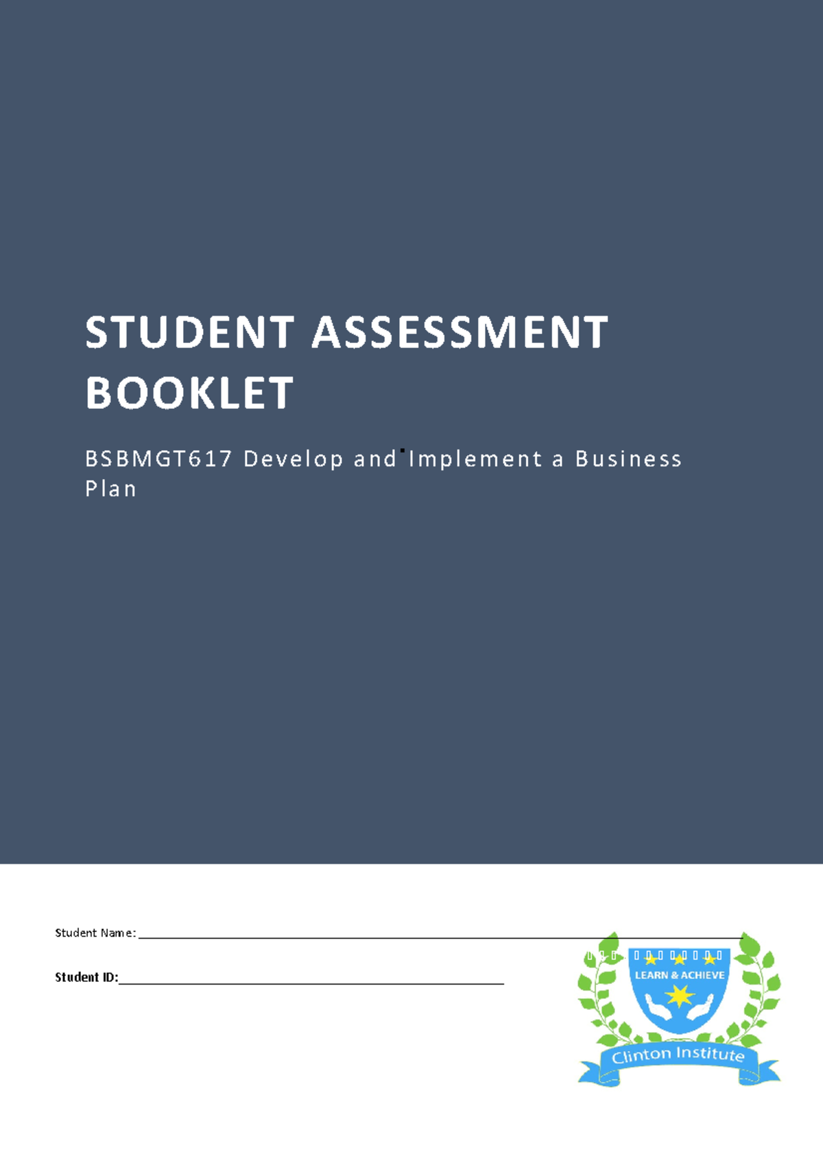 Bsbmgt 617 - Student Assessment Booklet v4 - STUDENT ASSESSMENT BOOKLET ...