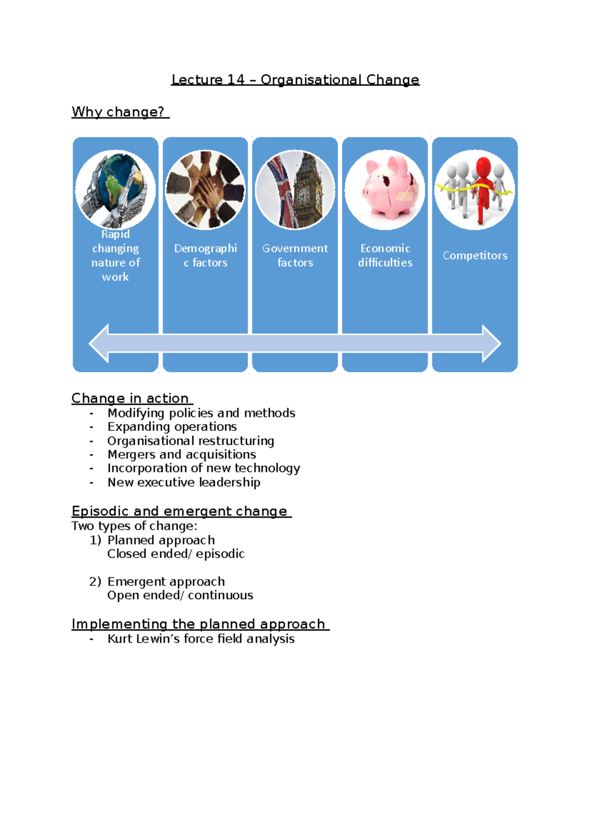 Lecture 14 – Organisational Change - Lecture 14 – Organisational Change ...