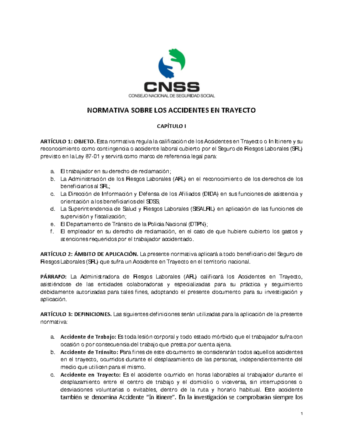 Normativa Accidente en Trayecto Final - NORMATIVA SOBRE LOS ACCIDENTES ...