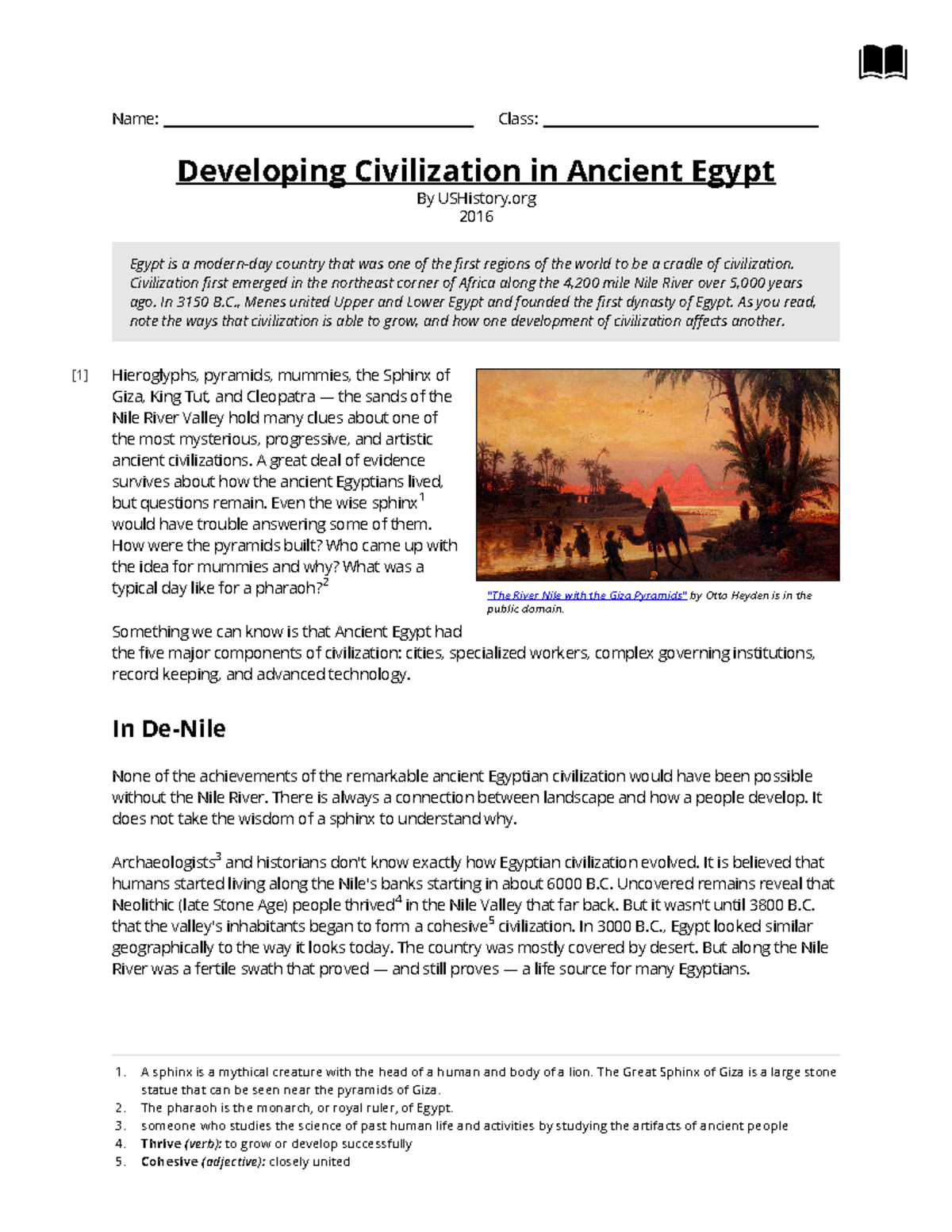 Egyptian civilization developing civilization in ancient egypt - Name ...