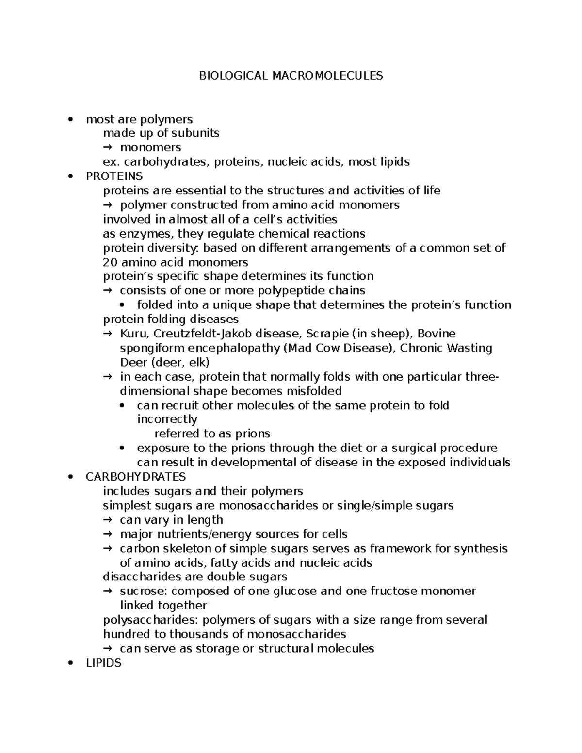 Biological Macromolecules - BIOLOGICAL MACROMOLECULES most are polymers ...