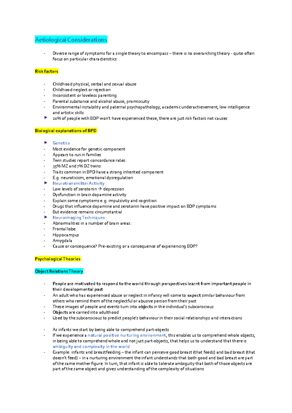 Aetiological Considerations - Aetiological Considerations Diverse range ...