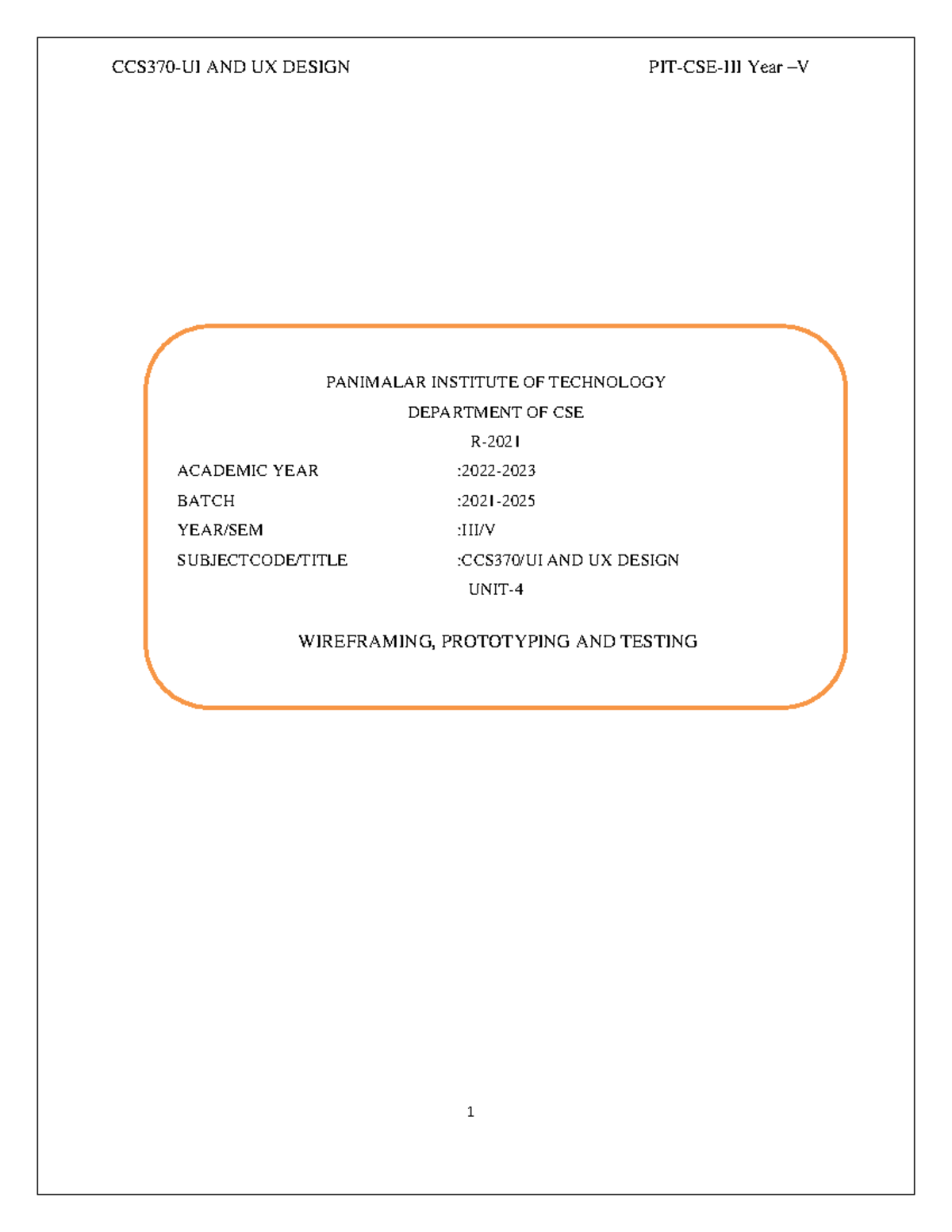CCS370 UI Uxdesign UNIT 4 - COMPUTATION SEM PANIMALAR INSTITUTE OF ...