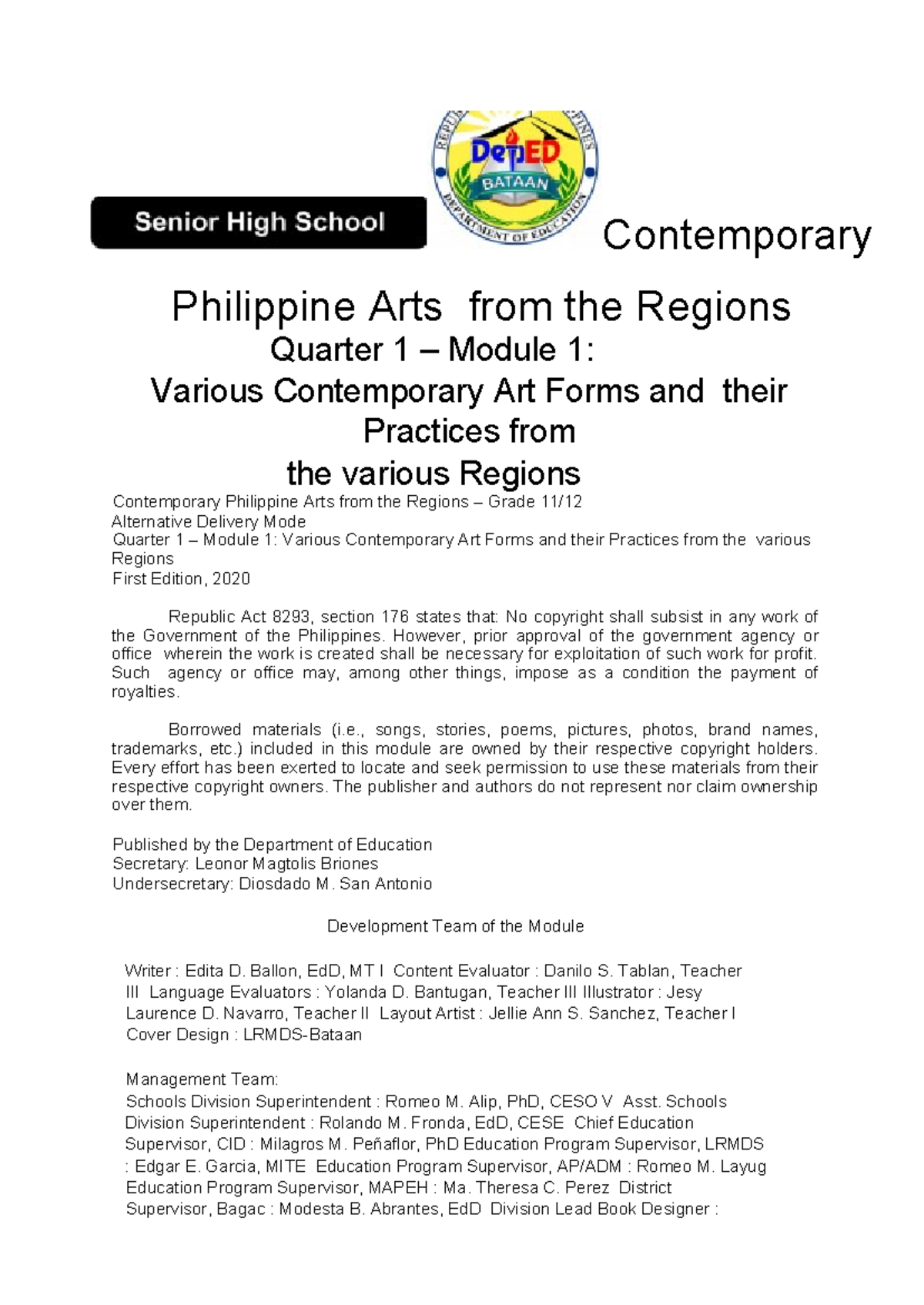 Contemporary Arts Q1 Mod1 KDoctolero - Contemporary Philippine Arts ...