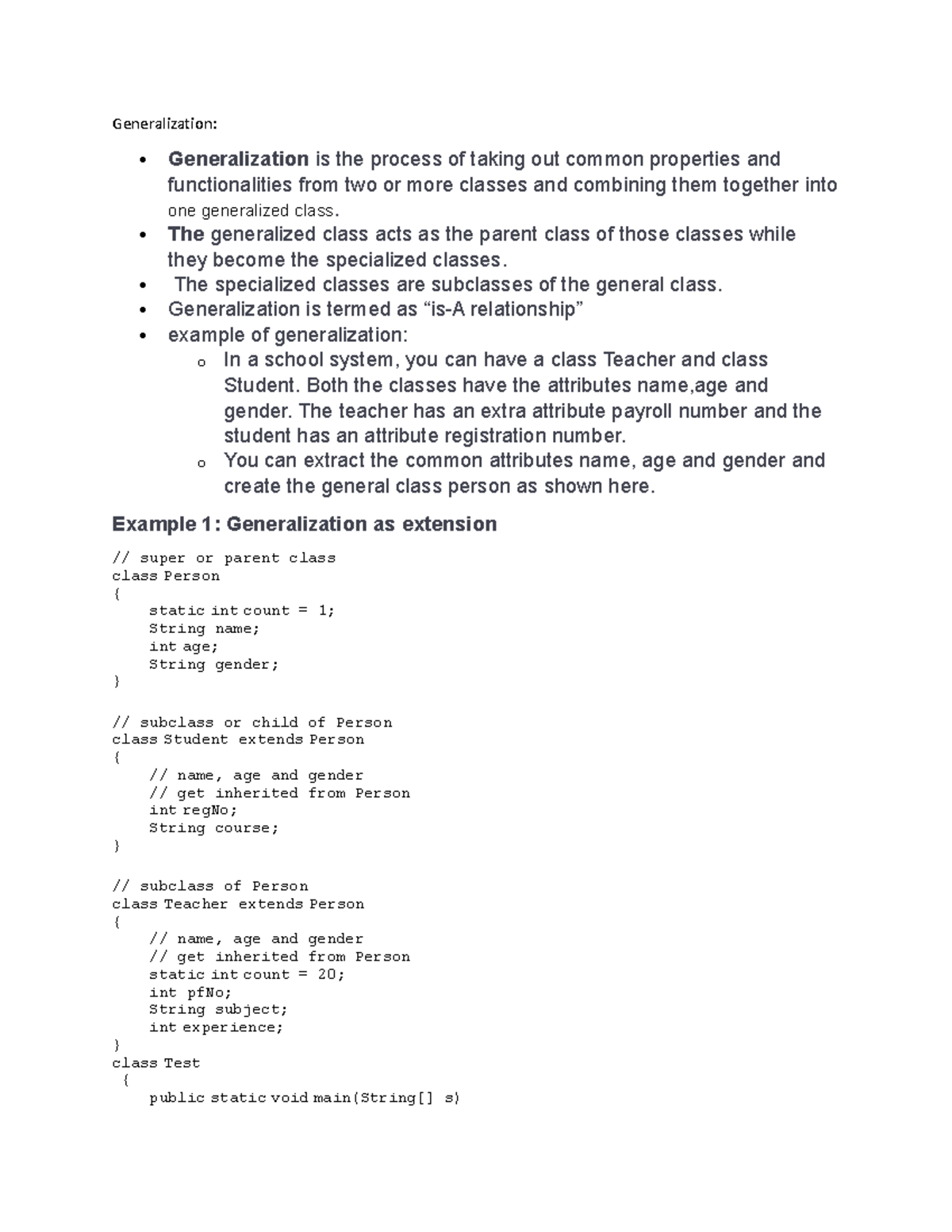 Abstraction in introduction to business finance - Generalization ...