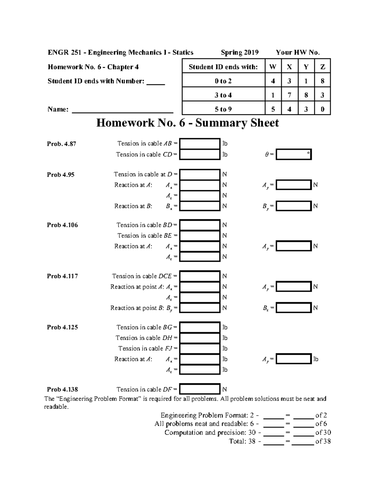 ENGR251 S19 HW6 Ch4 Problems - ENGR 251 Engineering Mechanics I Statics Homework No. 6 Chapter 4 ...