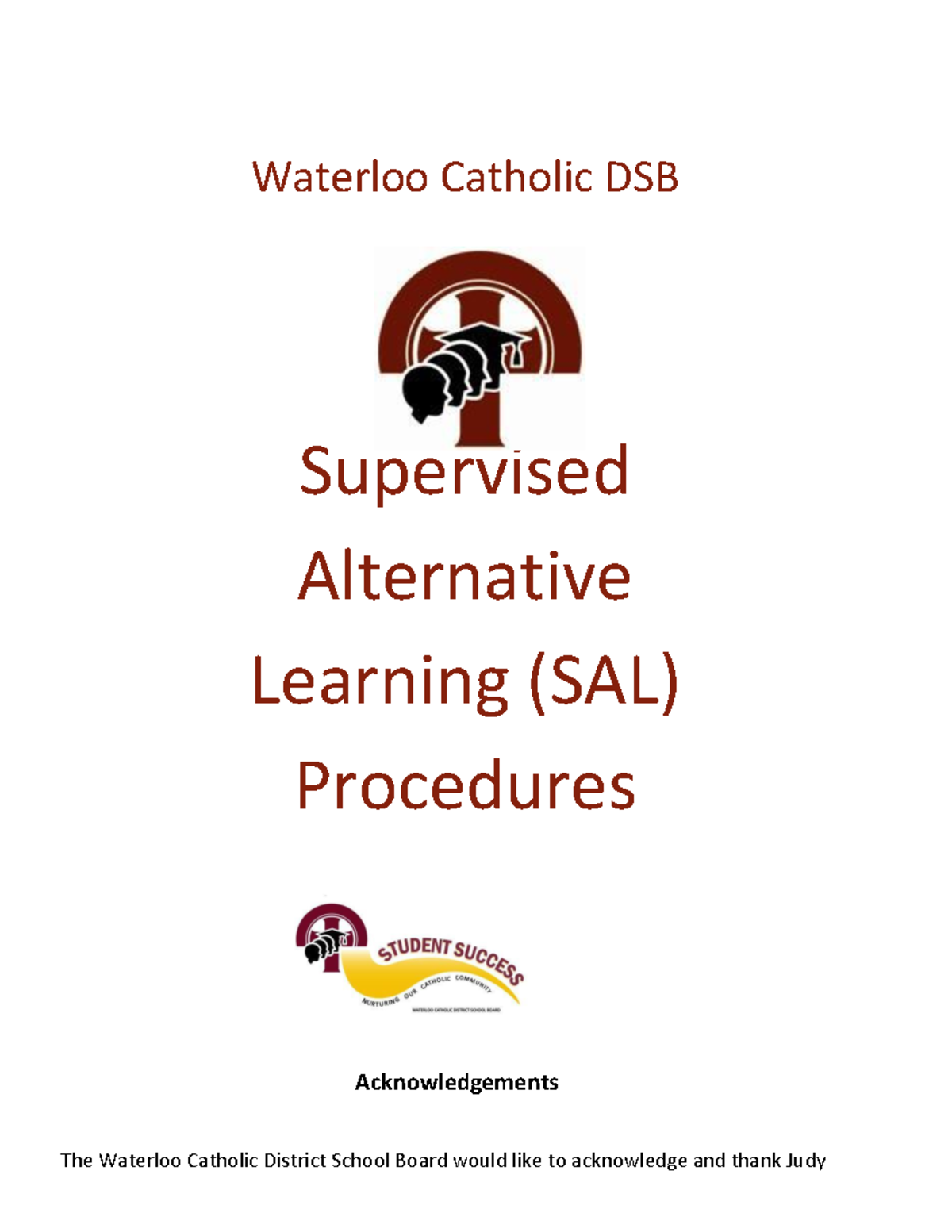 SAL manual 2017 Complete 2800229 - Waterloo Catholic DSB Supervised ...