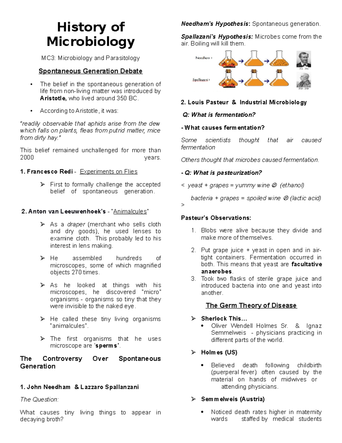 History of Microbiology Prelim Transes - History of Microbiology MC3 ...