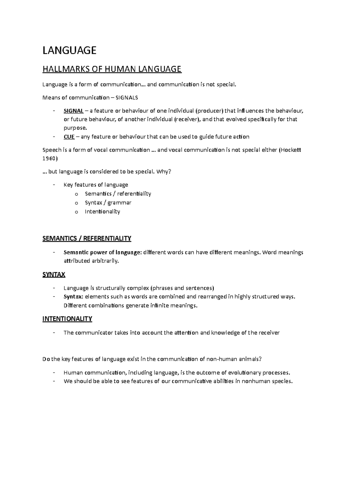 Language 1 - Lecture notes 6 - PSYU9A3 - Stirling - Studocu