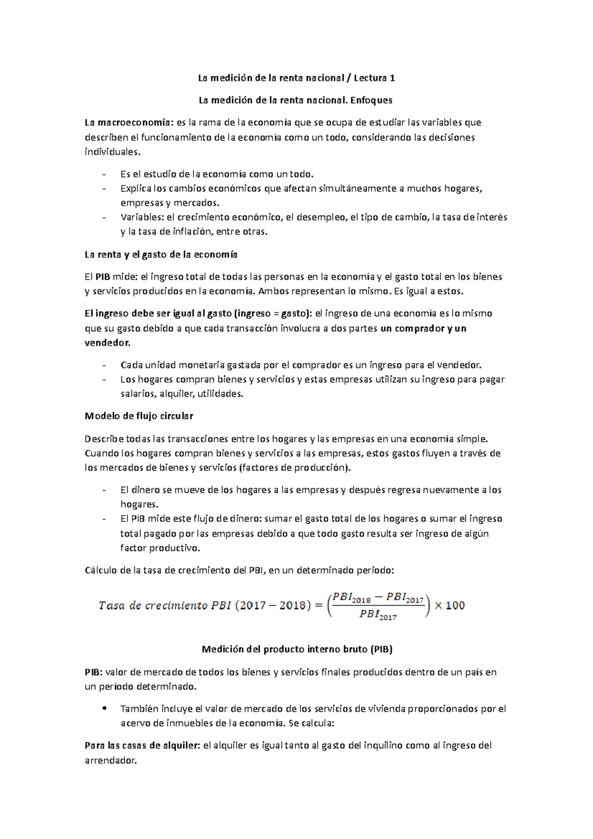 Principio DE Economia M3 - La medición de la renta nacional / Lectura 1 ...