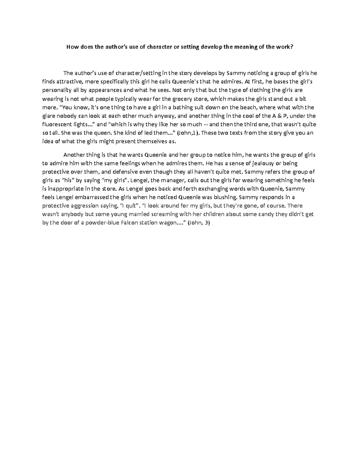 MG Paragraph- 9 - Summary on the essay MG - How does the author’s use ...