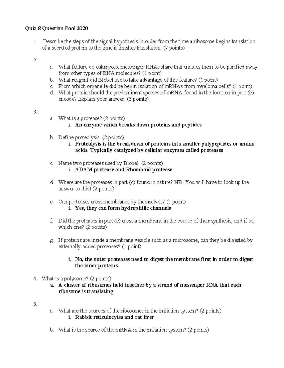 Quiz 8 Question Pool - Quiz 8 Question Pool 2020 Describe the steps of ...