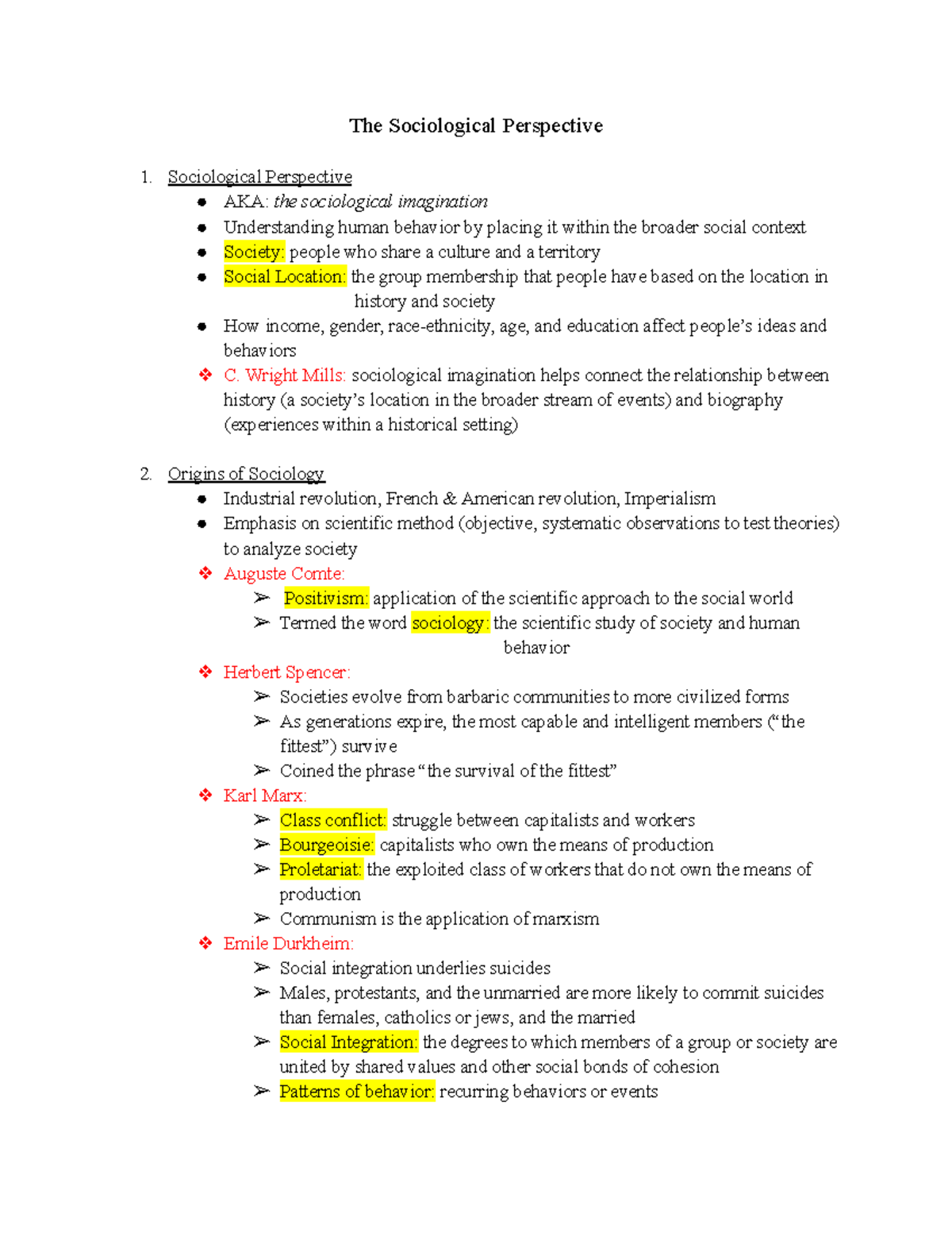 SOC (Ch. 1) - Chapter 1 notes - The Sociological Perspective ...