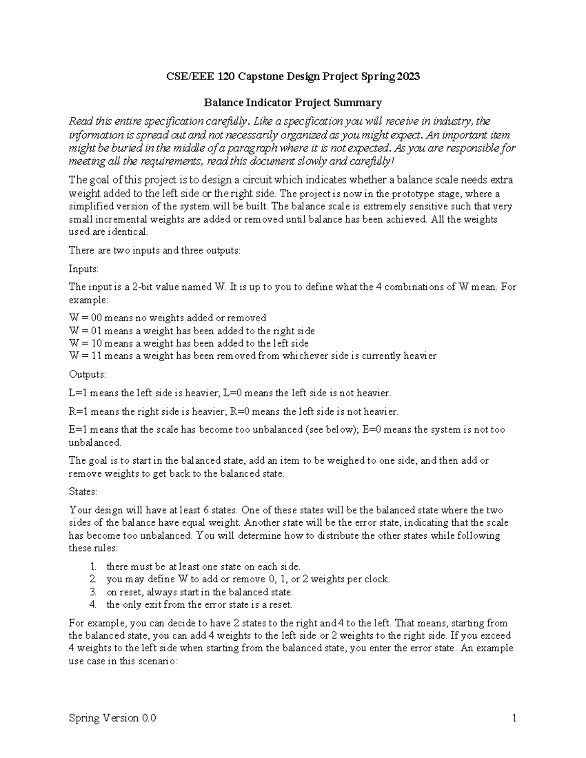 S23Design Project - need a logic design circuit - CSE/EEE 120 Capstone Design Project Spring ...
