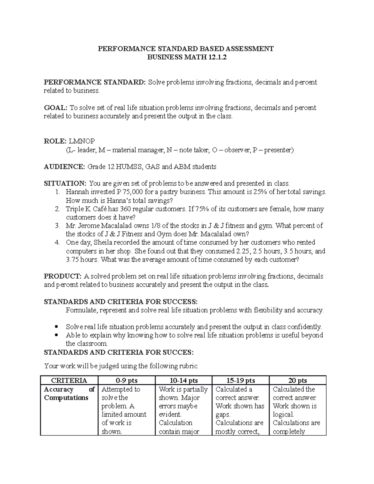 Business Mathematics 12 - CKSC - Studocu