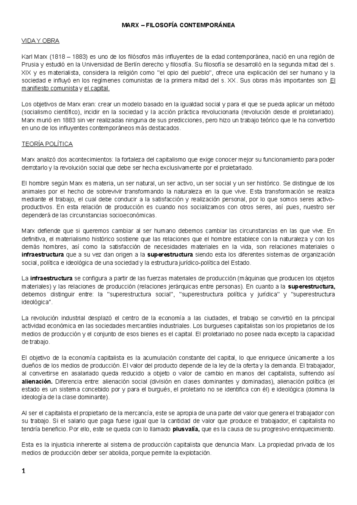 MARX Y Locke - MARX – FILOSOFÍA CONTEMPORÁNEA VIDA Y OBRA Karl Marx ...