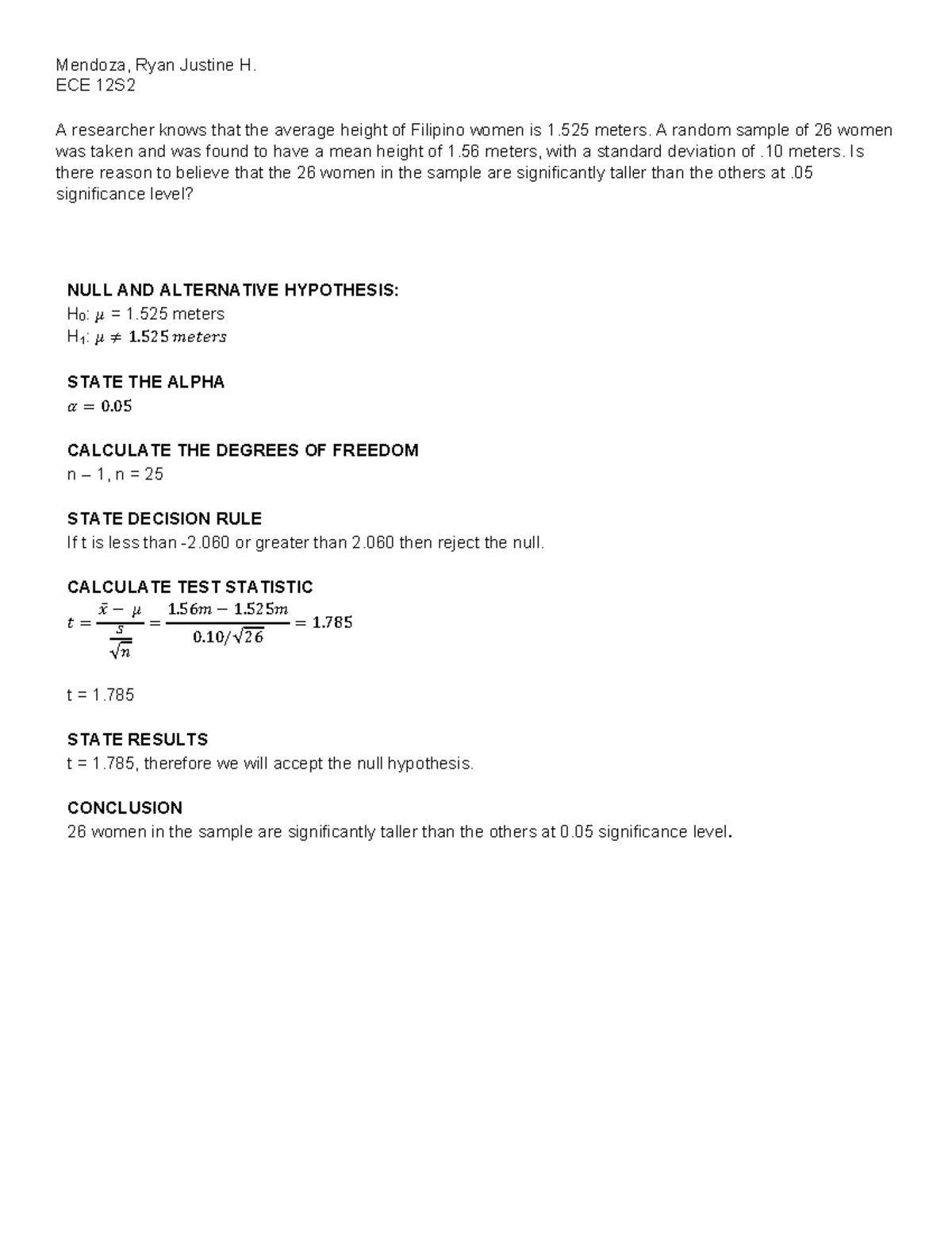 Hypothesis Testing 2 - Engineering Data Analysis - TIP - Studocu
