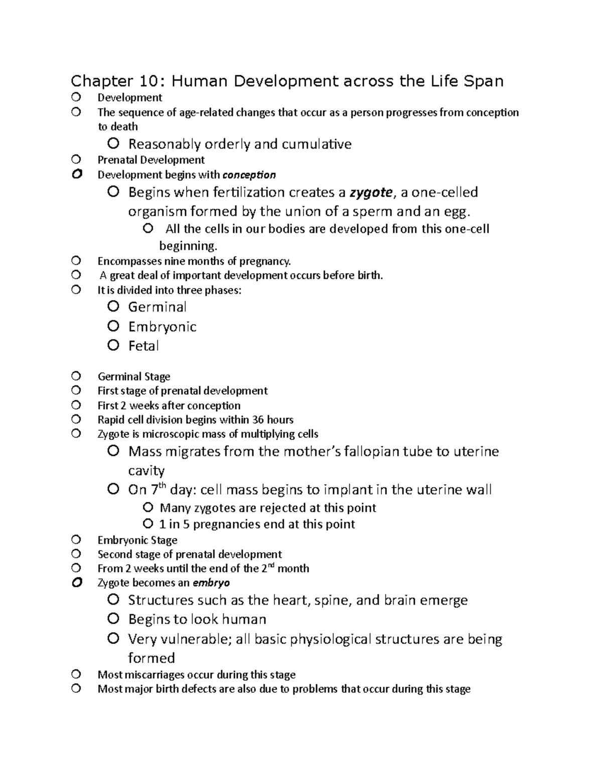 Chapter 10 - Introduction To Psychology Class notes - Chapter 10: Human ...